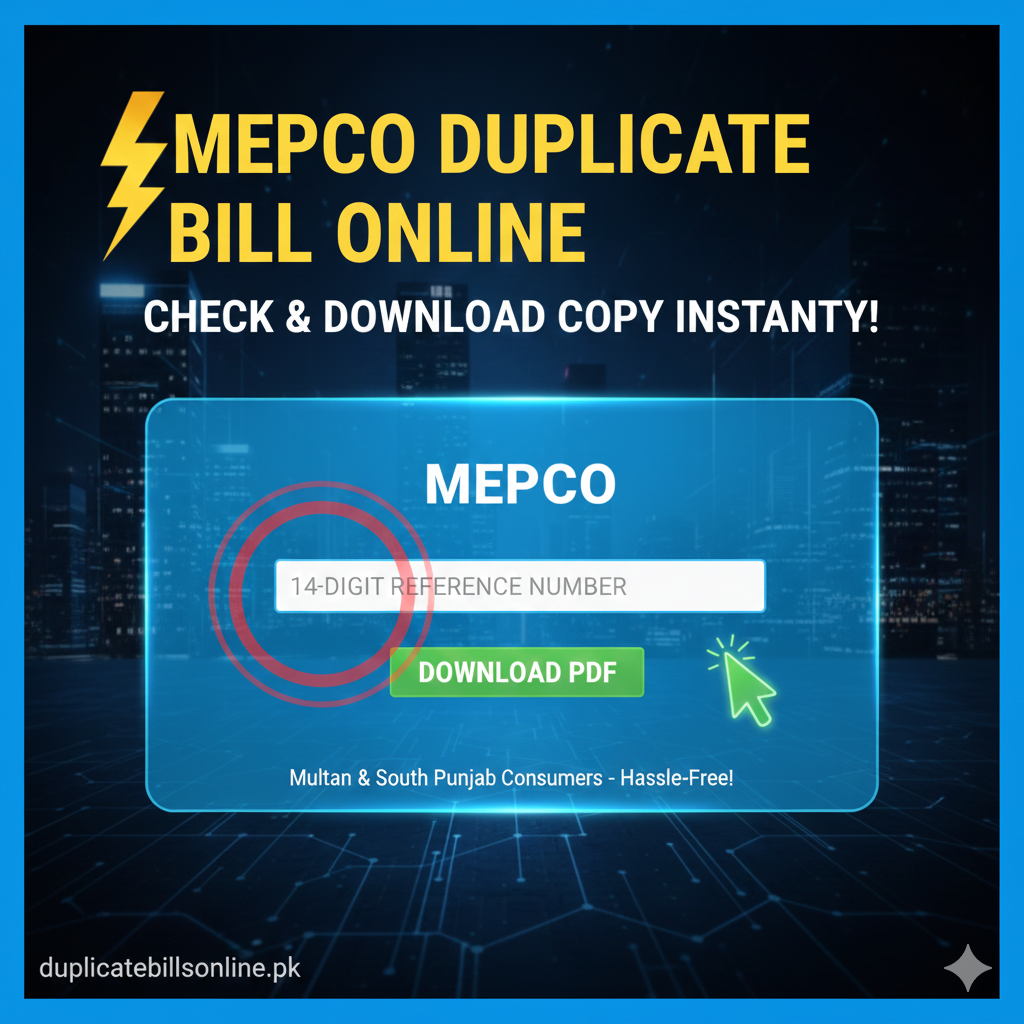 MEPCO Duplicate Bill Online – Check & Download Copy